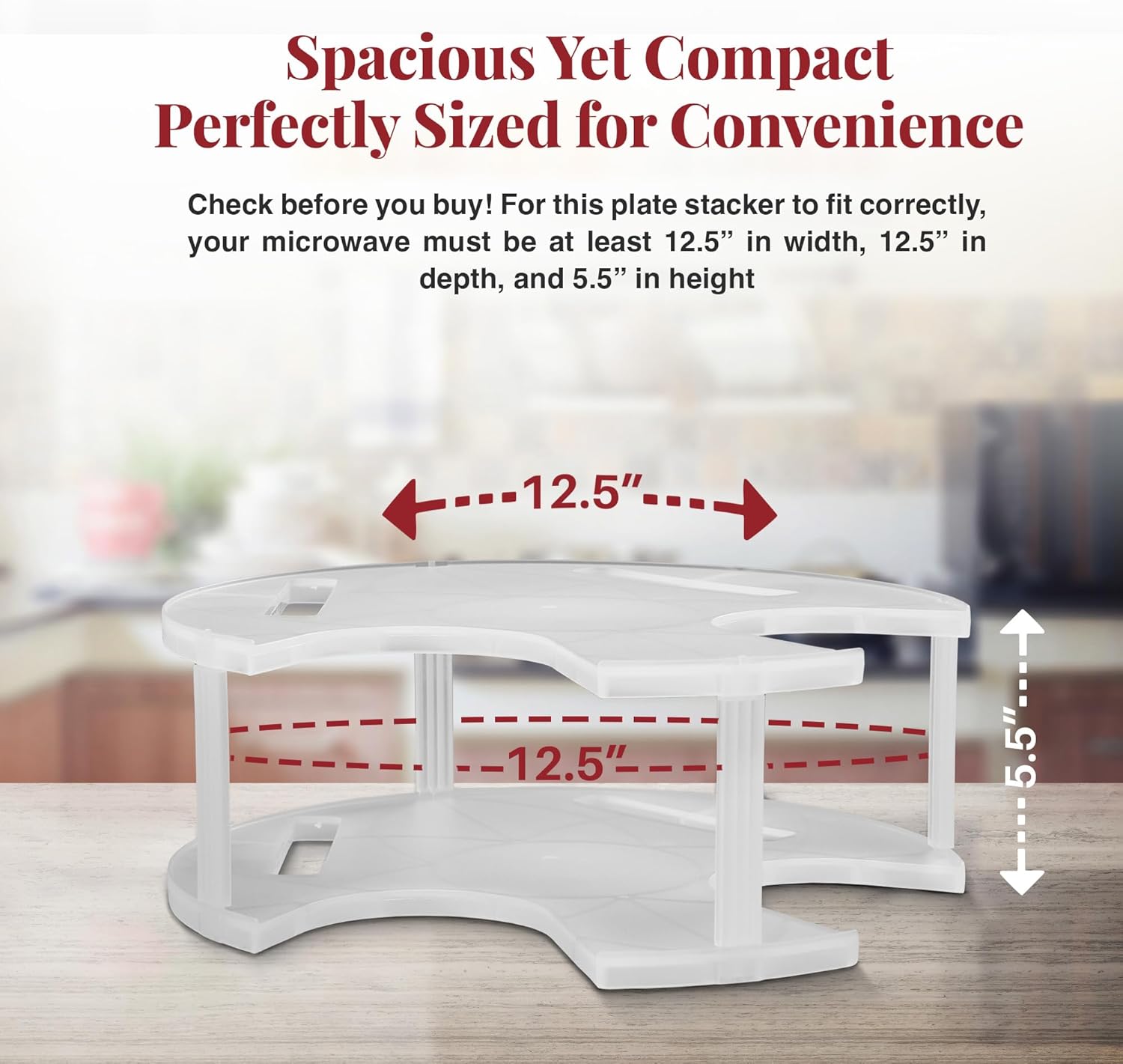 DoubleWave™ Microwave Plate Stacker and Food Display Stand, BPA-Free ...