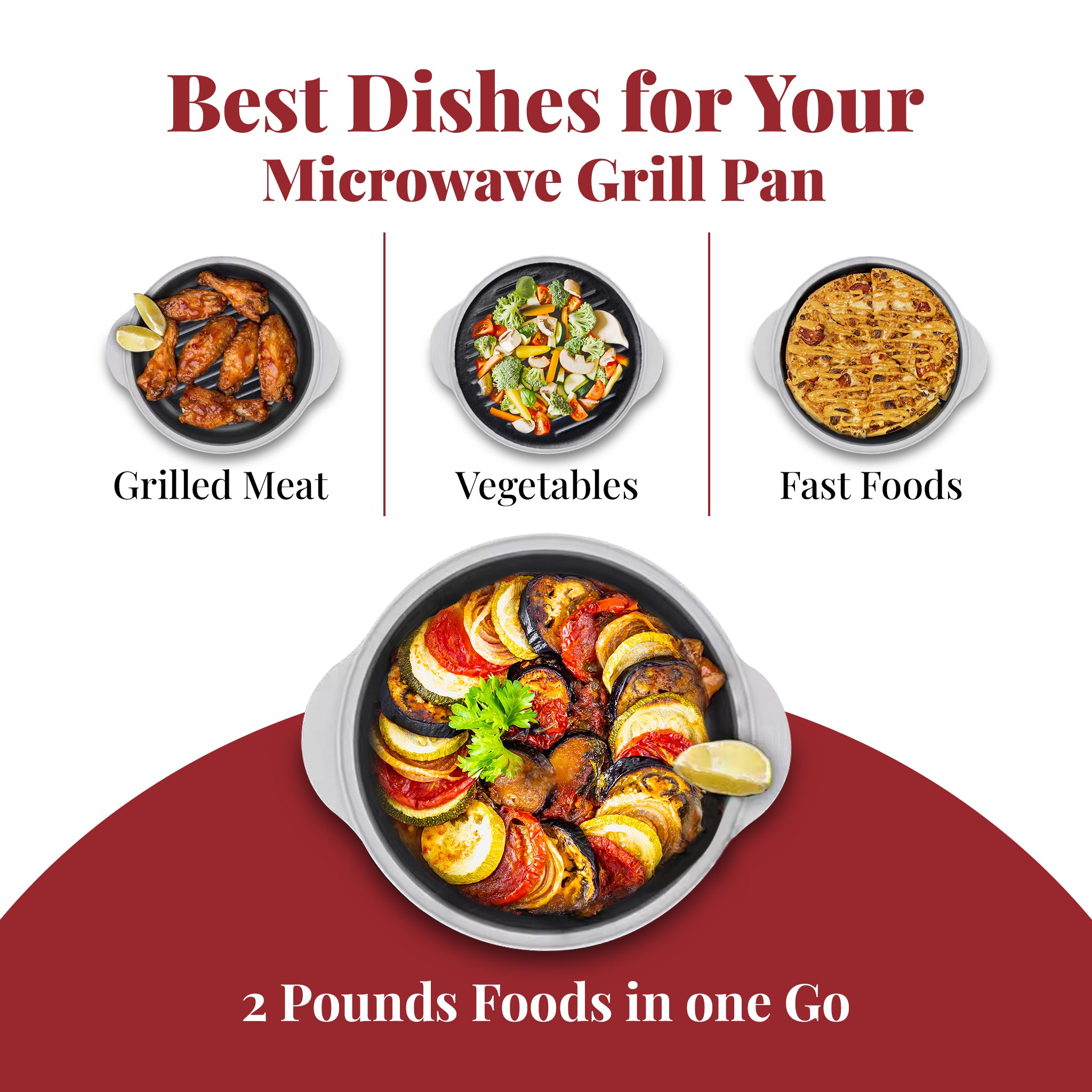 Microwave Grill Pan with Lid | Non Stick, Browning, Stir Fry – DoubleWave